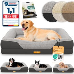 ELONEO Orthop&auml;disches Hundebett, Grau - Gr&ouml;&szlig;e L