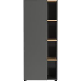 Germania Aktenschrank 2233-549 GW-Adrano, in Graphit/Navarra-Eiche-Nb., grifflose Optik, 61 x 145 x 34 cm (BxHxT)