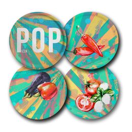 M&auml;ser M&auml;ser Pizzateller, Porzellan Pop Blau, Gr&uuml;n, Rot, Wei&szlig;