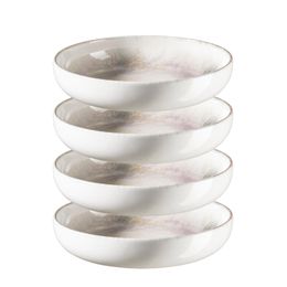 M&auml;ser M&auml;ser Suppenteller-Set, Steinzeug Aquarellia Wei&szlig;, Lila