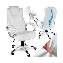 TecTake&reg; B&uuml;rostuhl, 360&deg; drehbar und stufenlos h&ouml;henverstellbar, dicke Polsterung mit Kunstlederbezug, einstellbare Wippfunktion