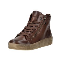 Sneaker Gabor "Gabor Sneaker Nappaleder", Damen, Gr. 38,5, mittelbraun, Nappaleder, Schuhe Sneaker
