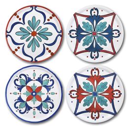 M&auml;ser M&auml;ser Pizzateller, Porzellan Margot Dunkelblau, Hellblau, Rot, Wei&szlig;