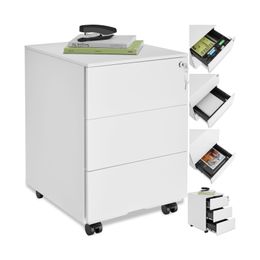 TecTake&reg; Aktenrollschrank, aus pulverbeschichtetem Stahl, herausnehmbarer Einsatz f&uuml;r B&uuml;routensilien, 39 x 45 x 55 cm