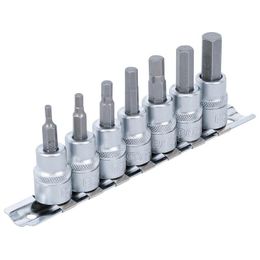 BGS-technic Schraubendrehereins&auml;tze Satz Innensechskant 3/8 Zoll 3-10mm 7-teilig