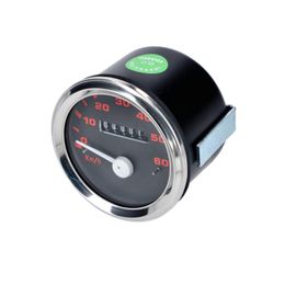 Tachometer 60km/h 60mm schwarz/rotes Zifferblatt f&uuml;r Moped/Mofa