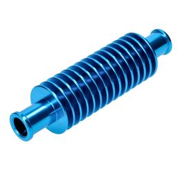 Durchlaufk&uuml;hler / Minik&uuml;hler Aluminium blau rund (133mm) 17mm Schlauchanschluss