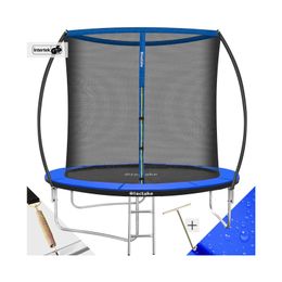 TecTake&reg; Trampolin, &Oslash; 244 cm, GS-zertifiziert, Randabdeckung, inklusive Einstiegsleiter