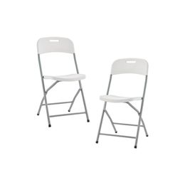 Calvi Set mit 2 Klappst&uuml;hlen &ndash; pulverbeschichtetes Stahlgestell &ndash; 42 x 42 x 87 cm &ndash; Stahlrohr &Oslash; 19 x 1 mm