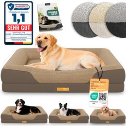 ELONEO Orthop&auml;disches Hundebett, Braun - Gr&ouml;&szlig;e L