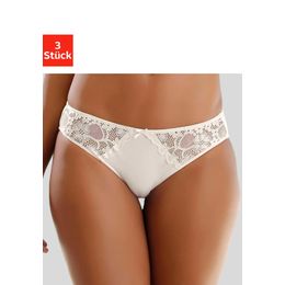 Slip Petite Fleur, Damen, Gr. 32/34, 3 Stk., braun (braun, toffee, puder), Microtouch, Obermaterial: 86% Polyester, 14% Elasthan, k&ouml;rpernah, Unterhosen Slip, mit leicht transparenter Jacquardspitze an den Seiten