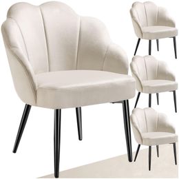TecTake&reg; Cocktailsessel, gepolstert, mit Samtbezug, runde, pulverbeschichtete Stahlbeine, 66 x 62 x 80,5 cm