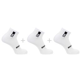 Sportsocken Salomon "EVERYDAY ANKLE 3-PACK", Damen, Gr. L (42/44), wei&szlig; (wei&szlig;, wei&szlig;, wei&szlig;), Obermaterial: 73% Baumwolle, 25% Polyamid, 2% Elasthan, Socken Sportsocken, f&uuml;r sportliche Aktivit&auml;ten, dreierpack, sportlicher Stil
