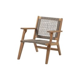 BORA Niedriger Gartensessel aus FSC-zertifiziertem Akazienholz und Rattan &ndash; BORA &ndash; B 60 x T 76 x H 73 cm