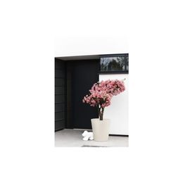 ELHO GIVE Room TO Nature Blumentopf &ndash; ELHO &ndash; Pure Straight Round 50 &ndash; Leinenwei&szlig; &ndash; L 50 x B 49,5 x H 51 cm &ndash; 100 % recycelt