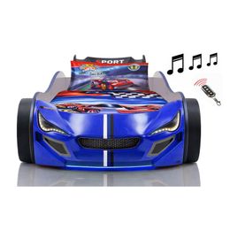 Autobett Kinder 90x200 Jungen LED Leuchte Unterbodenbeleuchtung Sound Fernbedienung