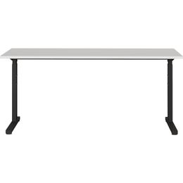 Germania Schreibtisch 4252-581 GW-Profi, in Lichtgrau/Schwarz, me. h&ouml;heneinstellbar, 160 x 80 x 80 cm (BxHxT)