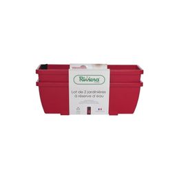 RIVIERA RIVIERA EVA Blumenkasten &ndash; 2er-Set &ndash; Kunststoff &ndash; 57 cm &ndash; Rot