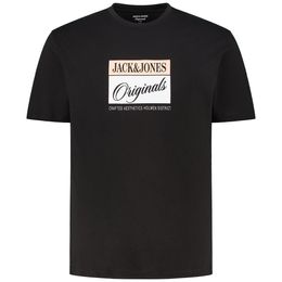 Jack & Jones Herren Gro&szlig;e Gr&ouml;&szlig;en | Jack&Jones T-Shirt mit Label-Print Farbe schwarz Gr&ouml;&szlig;e: 3XL