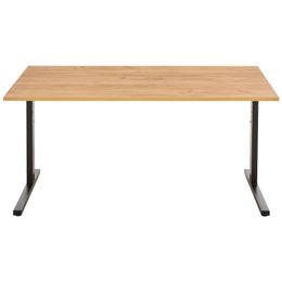 Germania Schreibtisch 4252-593, in Navarra-Eiche-Nb./Schwarz, me. h&ouml;heneinstellbar, 160 x 80 x 80 cm (BxHxT)