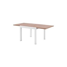Calvi Ausziehbarer Gartentisch &ndash; Rechteckig &ndash; Holzoptik &ndash; Aluminium &ndash; 8 Personen &ndash; Calvi