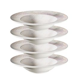 M&auml;ser M&auml;ser Pastateller-Set, Steinzeug Aquarellia Wei&szlig;, Lila