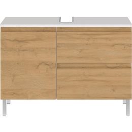 Germania Waschbecken-Unterschrank 4331-559 GW-Torrance, in Wei&szlig;/Eiche, mit Siphonausschnitt, 80 x 56 x 34 cm (BxHxT)