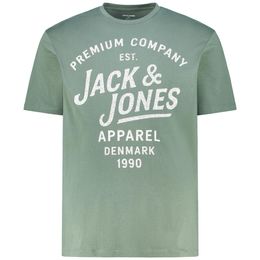 Jack & Jones Herren Gro&szlig;e Gr&ouml;&szlig;en | Jack&Jones T-Shirt mit Label-Print Farbe oliv Gr&ouml;&szlig;e: 5XL