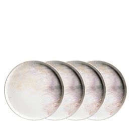 M&auml;ser M&auml;ser Dessertteller-Set, Steinzeug Aquarellia Wei&szlig;, Lila