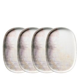 M&auml;ser M&auml;ser Servierplatten-Set, Steinzeug Aquarellia Wei&szlig;, Lila