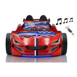 Autobett Kinder 90x200 Jungen LED Leuchte Unterbodenbeleuchtung Sound Fernbedienung