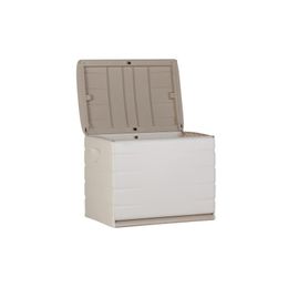 PLASTIKEN PLASTIKEN Abschlie&szlig;bare Truhe mit Rollen &ndash; 190 l &ndash; Funktional und &auml;sthetisch &ndash; Beige