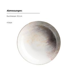 M&auml;ser M&auml;ser Suppenteller-Set, Steinzeug Aquarellia Wei&szlig;, Lila