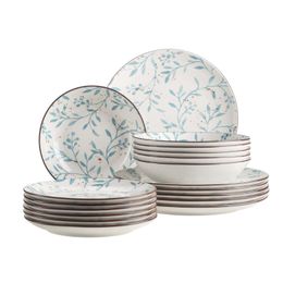 M&auml;ser M&auml;ser Teller Set, Porzellan Olive T&uuml;rkis