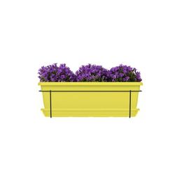 GARDEN ID Pflanzkasten-Set mit Metallst&auml;nder und Untersetzer &ndash; GARDEN ID Relax &ndash; Limette, 50 cm &ndash; Recycelt und zu 100 % recycelbar &ndash; Viel Platz f&uuml;r Pflanzen