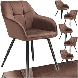TecTake&reg; Esszimmerstuhl, gepolstert, in Samtoptik, gesteppt, schlanke Stahlbeine, 58 x 62 x 82 cm