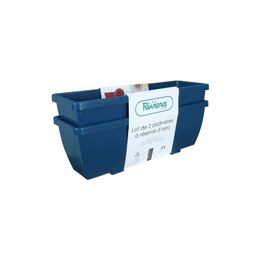 RIVIERA RIVIERA EVA Blumenkasten &ndash; 2er-Set &ndash; Kunststoff &ndash; 57 cm &ndash; Blau