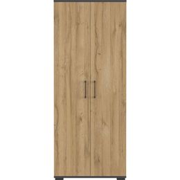 Germania Aktenschrank 4250-564 GW-Profi, in Graphit/Grandson-Eiche-Nb., mit Metallgriffen, 80 x 200 x 40 cm (BxHxT)