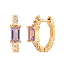 CAI Creole 925 Sterling Silber vergoldet mit lila Amethyst