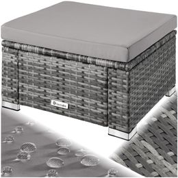 TecTake&reg; Rattan Sitzhocker, widerstandsf&auml;hig, einfacher Aufbau, 53 x 53 x 26 cm