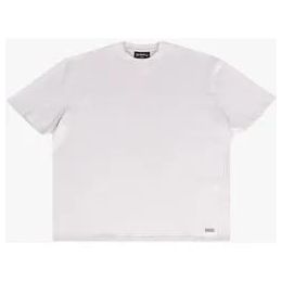 T-Shirt DROPSIZE "Dropsize HEAVY OVERSIZE METAL PATCH T-SHIRT", Damen, Gr. M, light grau, 100% Baumwolle, bedruckt, oversize, Rundhals, Shirts T-Shirt