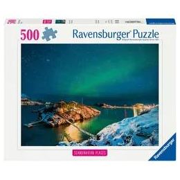 Puzzle Ravensburger "Scandinavian Places, Nordlichter in Troms&oslash;, Norwegen", bunt, Puzzles, KinderB:49cm H:36cm, Pappe, Made in Germany, B:49cm H:36cm