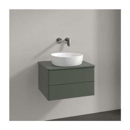 Villeroy & Boch Villeroy und Boch Antao Waschtisch-Unterschrank L18050HL mit Beleuchtung, 2 Ausz&uuml;ge, 600 x 360 x 500 mm, Front ohne Struktur, Leaf Green Matt Lacquer / Leaf Green Matt Lacquer