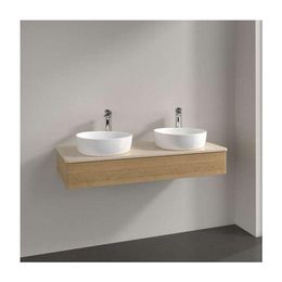 Villeroy & Boch Villeroy und Boch Antao Waschtisch-Unterschrank L13013HN mit Beleuchtung, 1 Auszug, 1200 x 190 x 500 mm, Front ohne Struktur, Honey Oak / Botticino