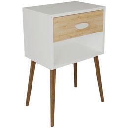 Nachtk&auml;stchen Singol XL Wei&szlig;, Honigeiche