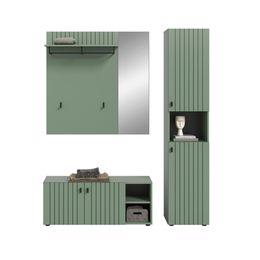 Garderobe Station 3-tlg. Graugr&uuml;n