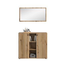 Garderobe Station 2-tlg. Eichefarben
