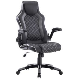 Chefsessel Regina Grau/Schwarz Lederlook