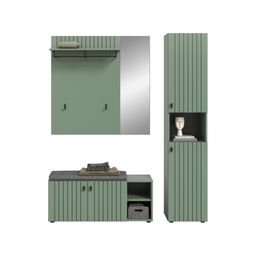 Garderobe Station 3-tlg. Graugr&uuml;n