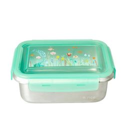 Rice Brotdose Summer Flowers L19 x B14 x H7cm, salbeigr&uuml;n skandinavische Deko Online Shop